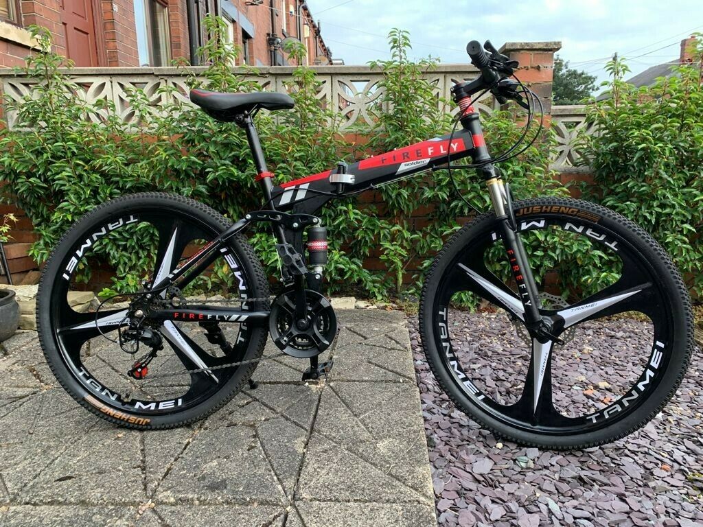Firefly 26" 21-speed Foldable Mountain Bicycle - Black/Red - Folding B ...