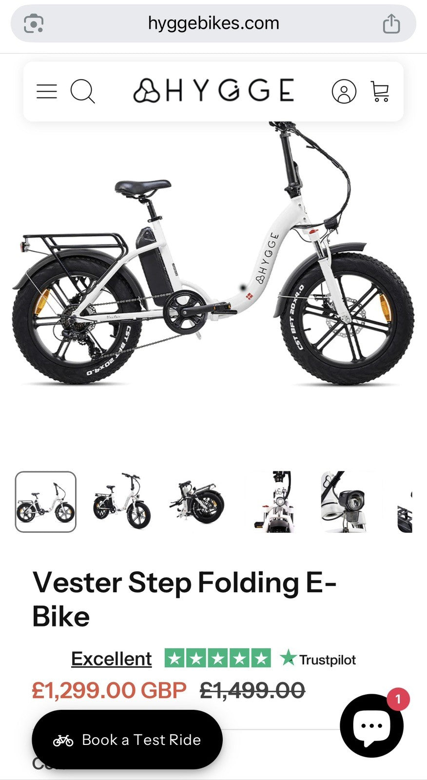 Pair of Hygge Vester Folding Electric Bikes 2025 Model. Delivery Possi ...