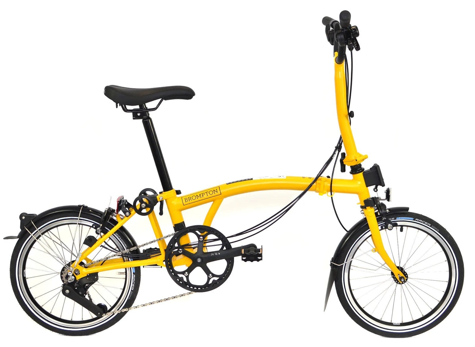 Brompton M12L C Line (2025) Bumblebee Yellow 12 Speed Folding Bike ...
